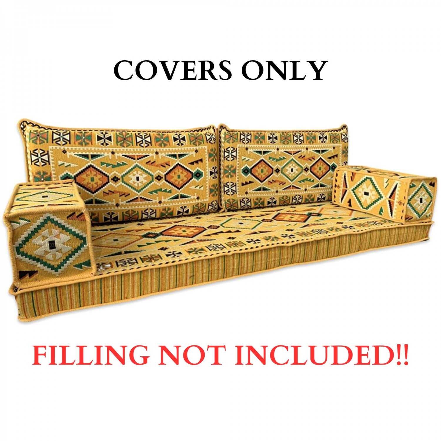 Moroccan Style Sofa Set Covers Infused with Bohemian Charm, Arabic Majlis