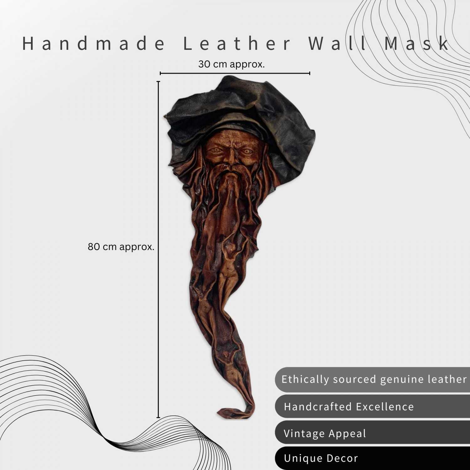 Handmade wall mask | Decorative leather mask | Pirate captain ...