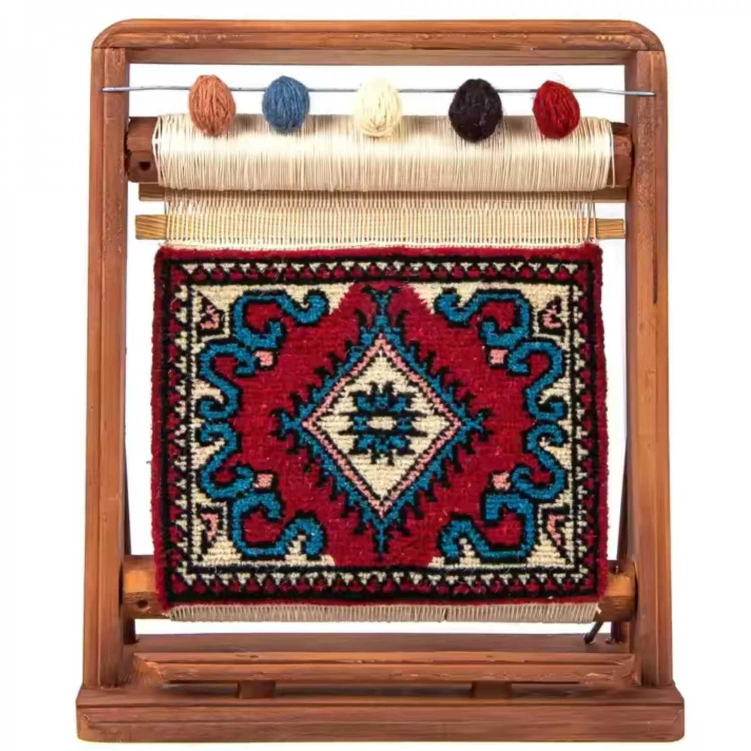 Handmade Decorative Miniature Turkish Carpet Weaving Loom l Home Decor