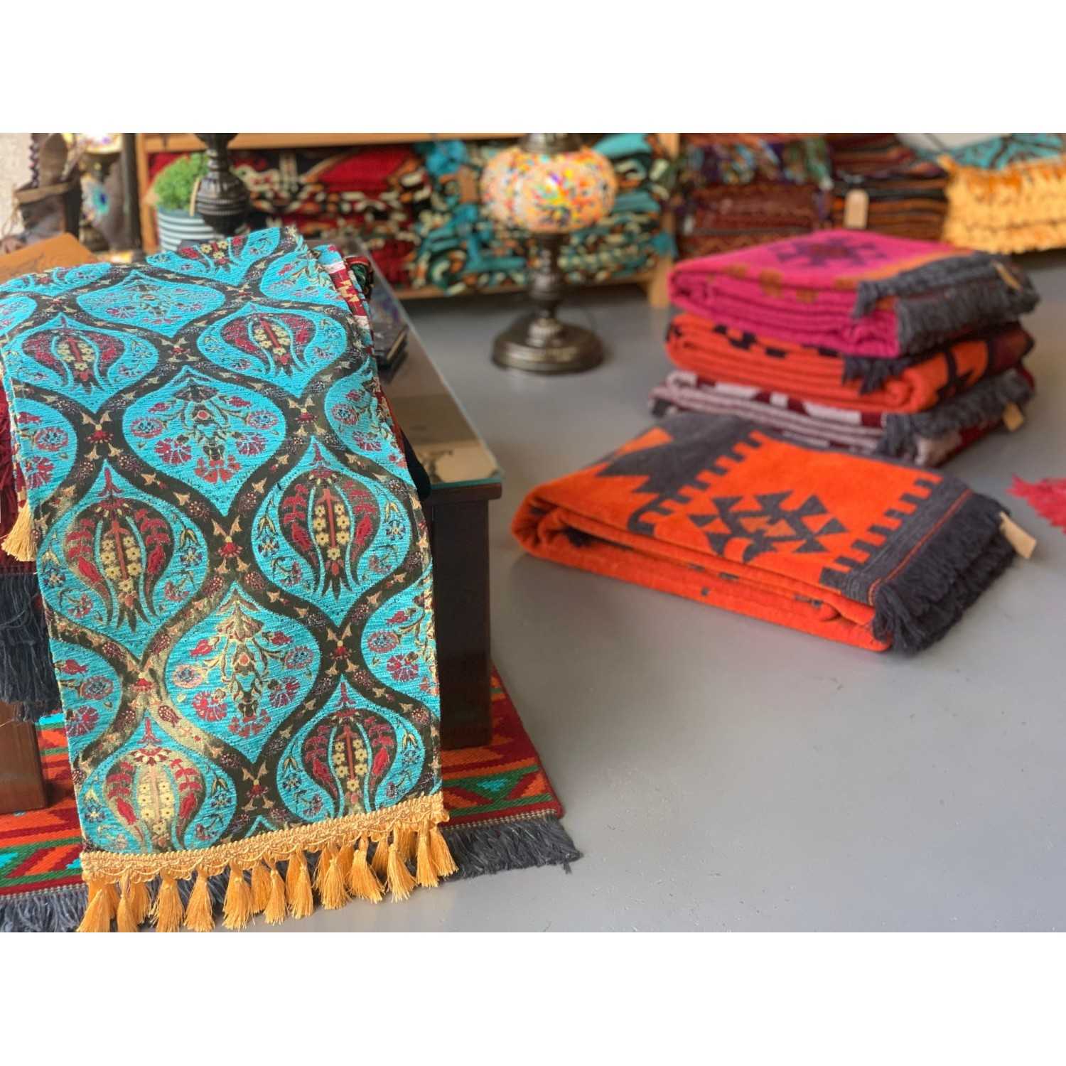 Handmade table runner | Dining table cloth | Turkish table runner with ...