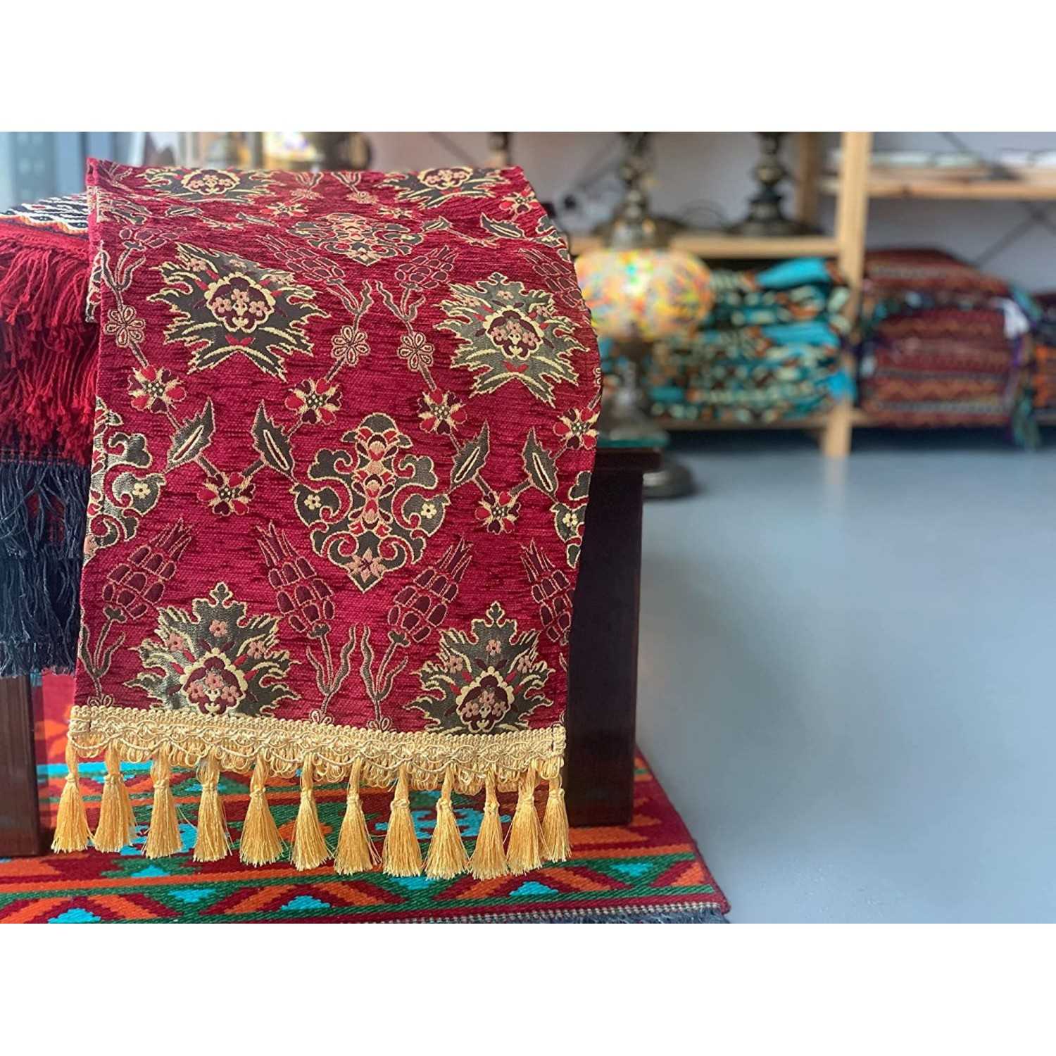 Turkish handmade table runner | Kitchen table cloth | Floral table runner