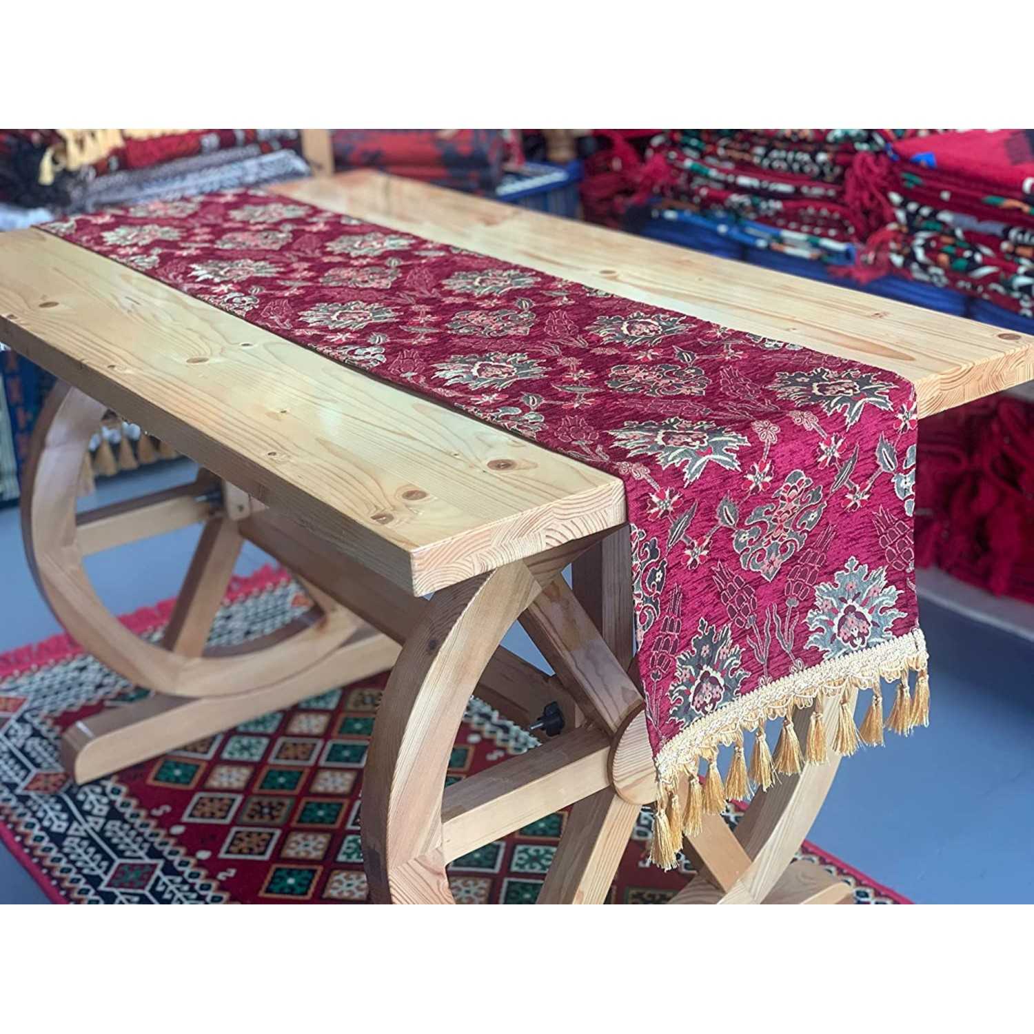 Turkish handmade table runner | Kitchen table cloth | Floral table runner