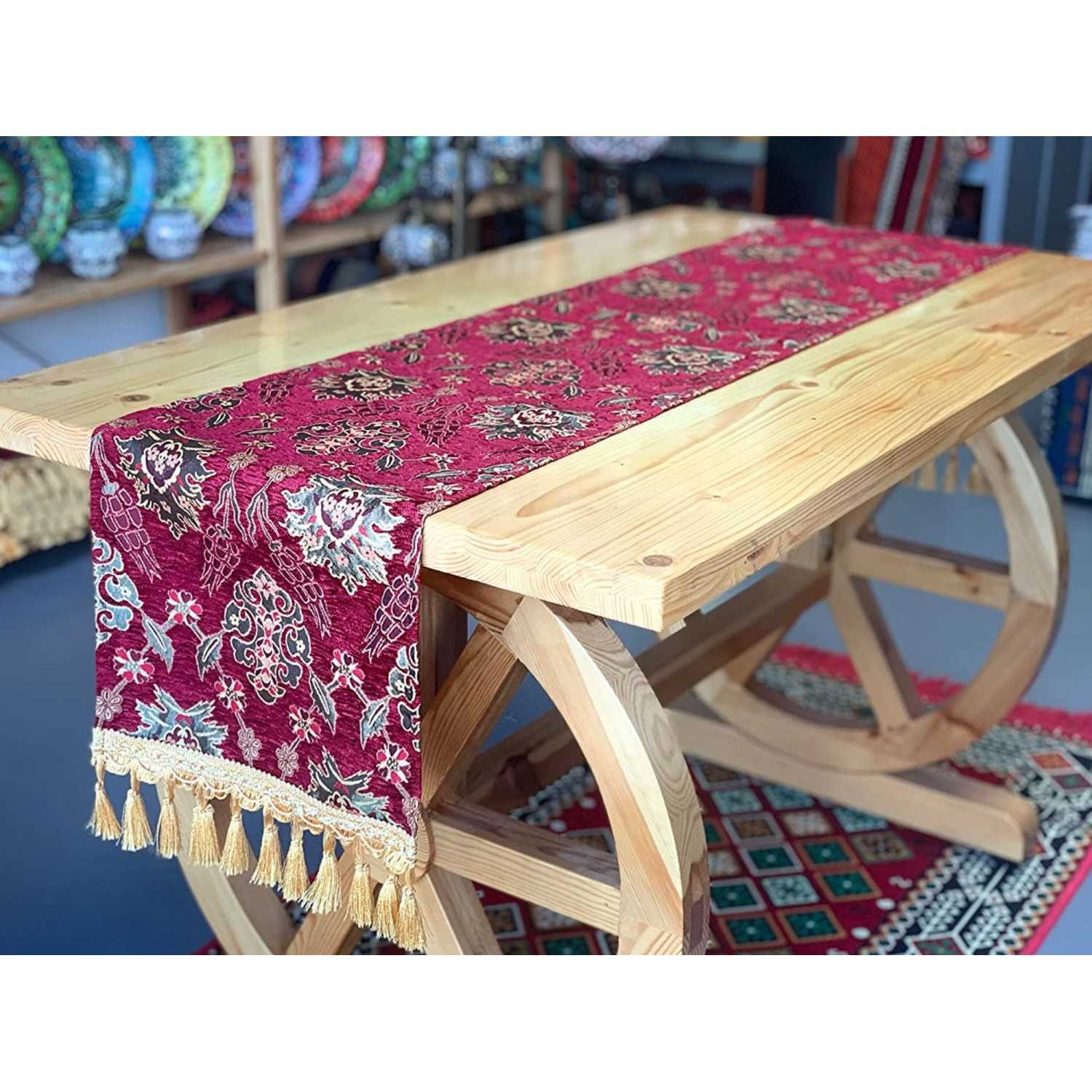 Turkish handmade table runner | Kitchen table cloth | Floral table runner