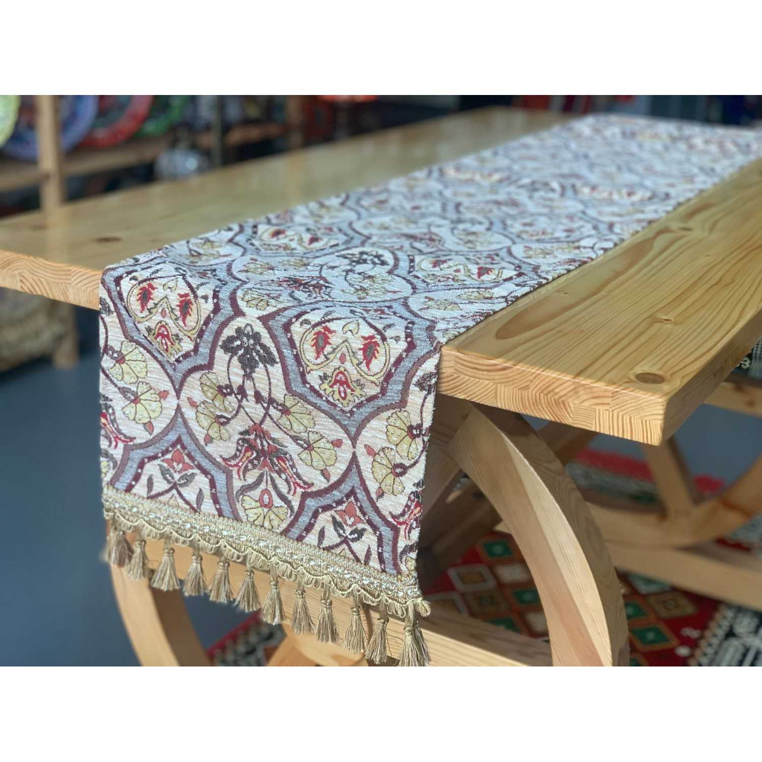 Handcrafted Turkish table runner | Kitchen table cloth | Floral table ...