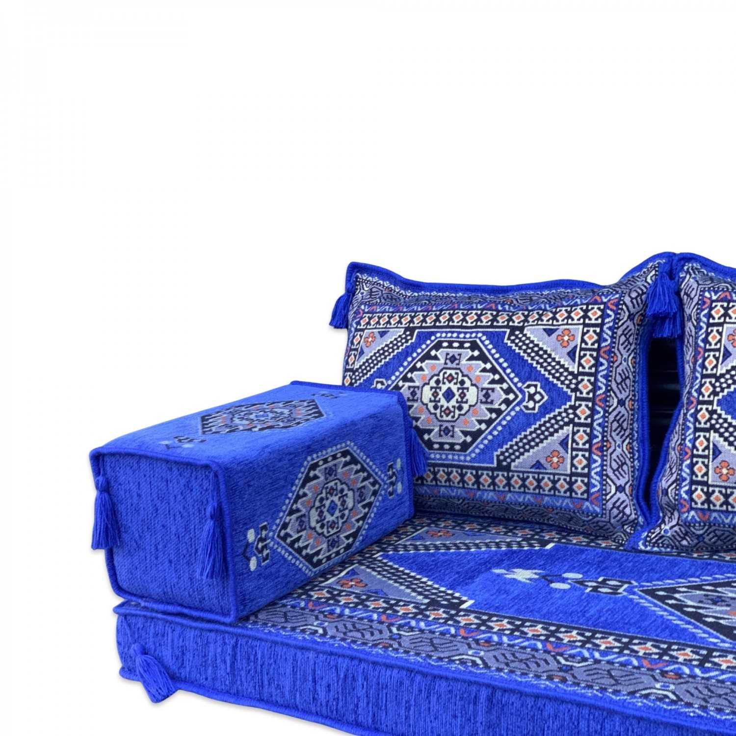 Arabic majlis floor sofa | Bohemian style floor cushions l Blue three ...