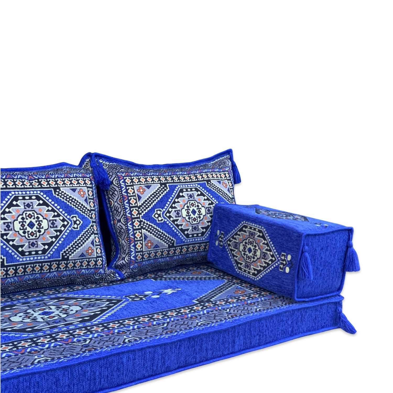 Arabic majlis floor sofa | Bohemian style floor cushions l Blue three ...