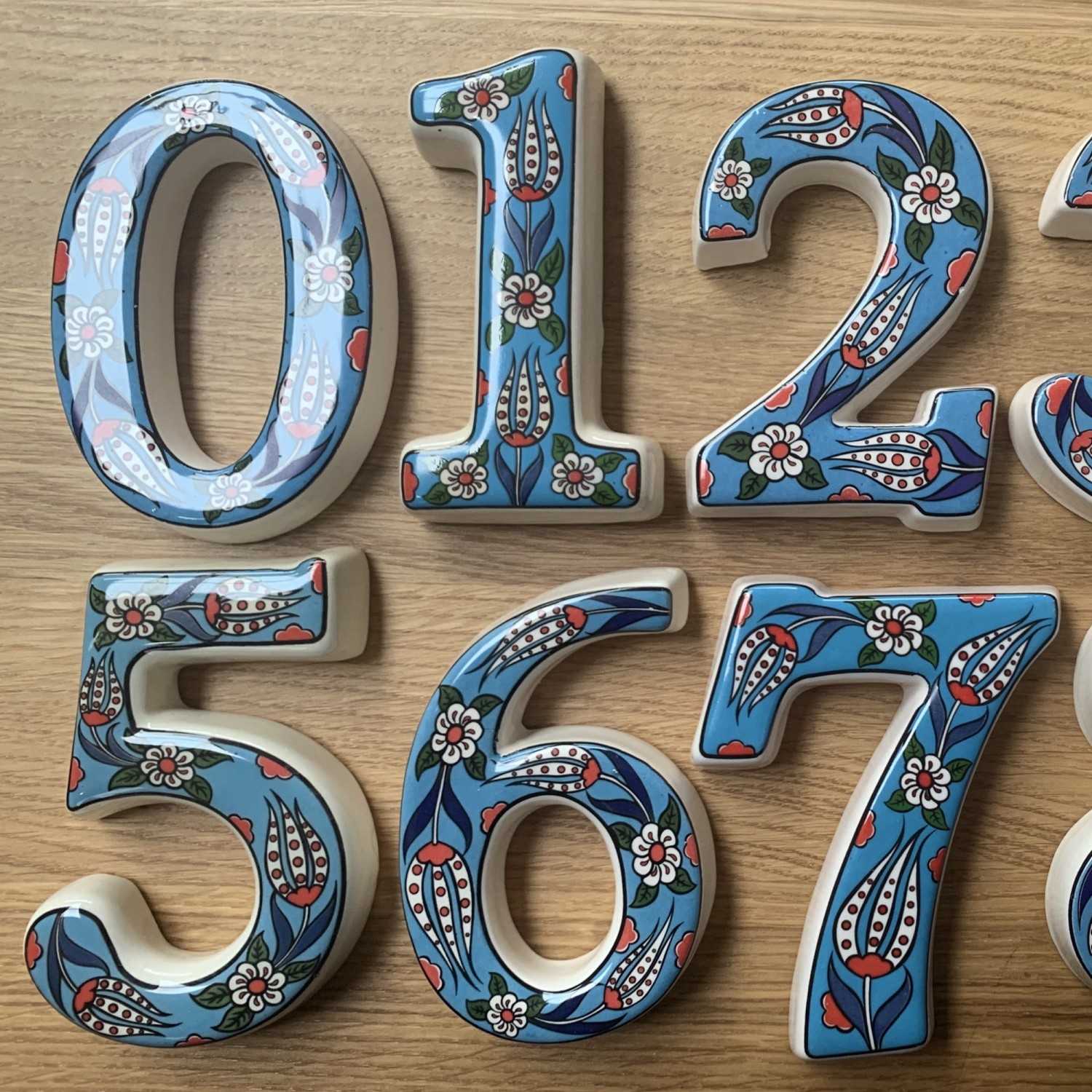 Ceramic handmade house door numbers l Hand painted door signs l 3D door ...