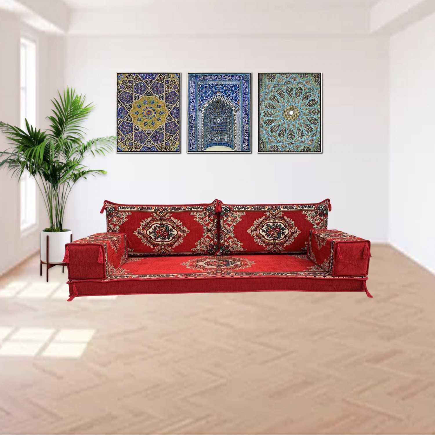 Moroccan decor cushions | Arabic majlis floor sofa set | Boho seating ...