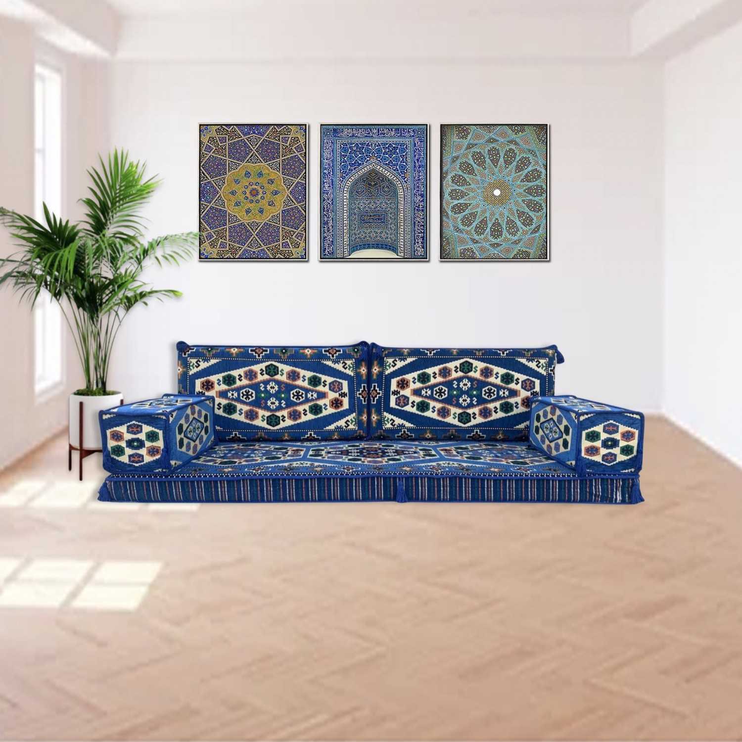 Arabic majlis floor cushions | Bohemian floor cushions | Guest sofa bed l Jalsa