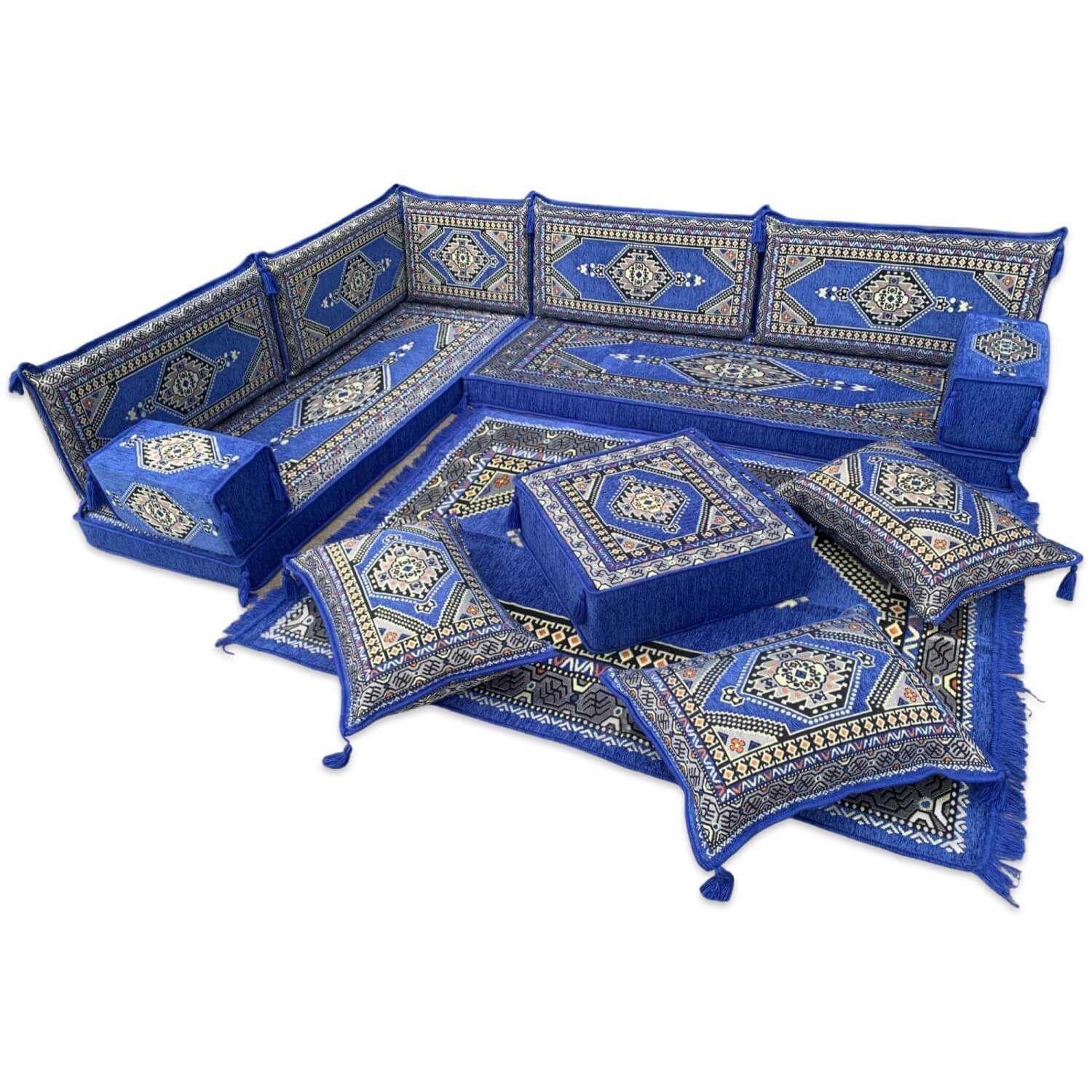 Arabic majlis sofa set | Corner floor sofa set | Bohemian floor cushions